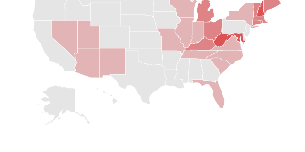 US state map by Halle O'Neill - Infogram