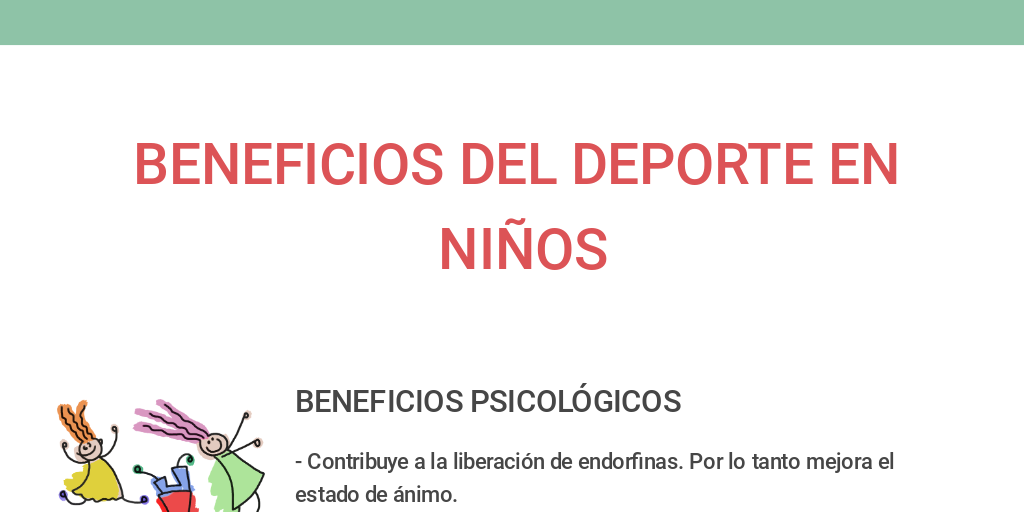 Beneficios del deporte en niños by Saúl Nebrija - Infogram