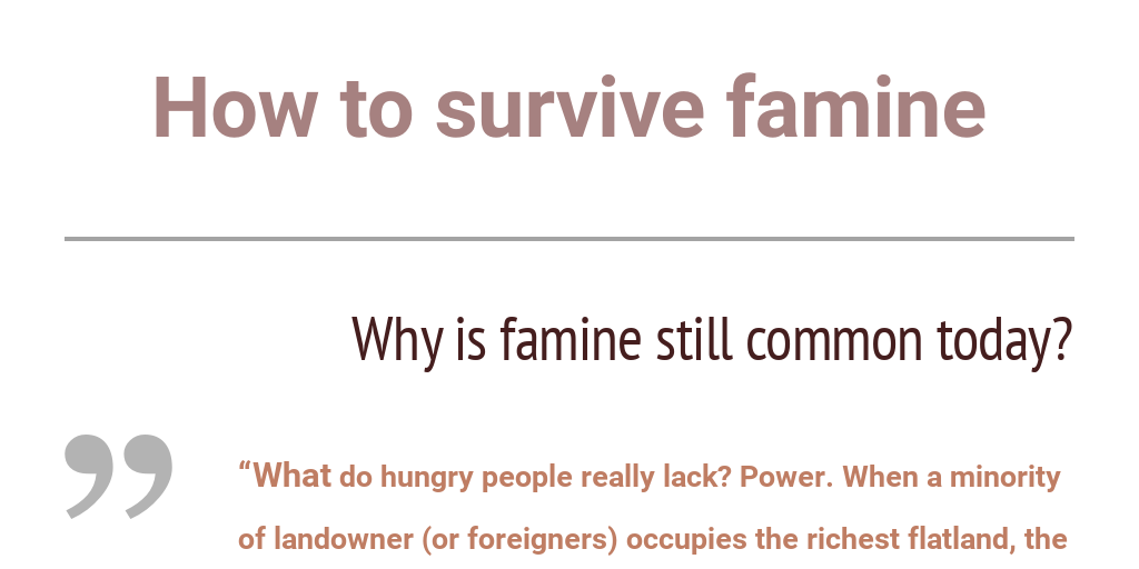 How to survive famine by Morgan Hottman - Infogram
