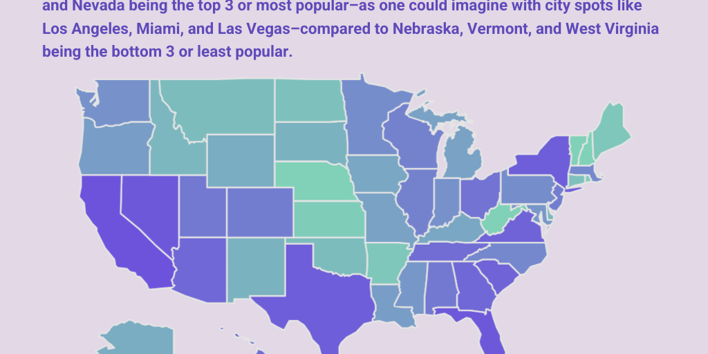 USA Map of the Most Popular US States to Visit - Infogram