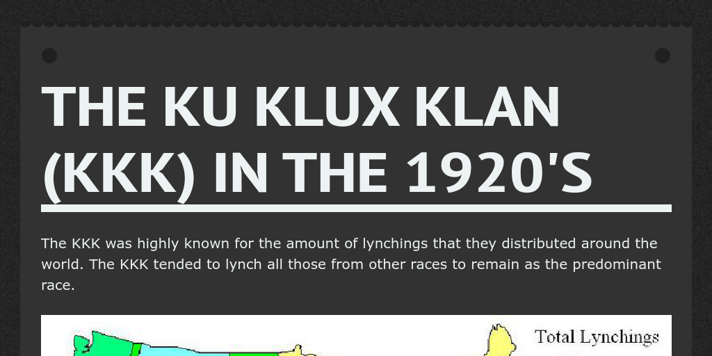 The Ku klux klan (kkk) in the 1920's by Edgar Cardenas - Infogram