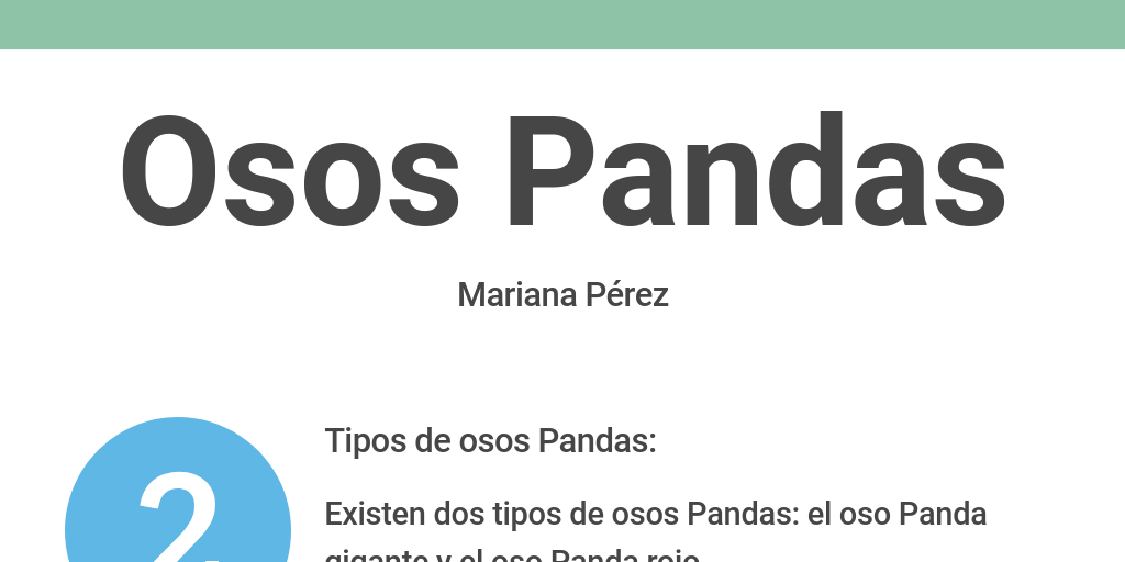 Tipos de osos Pandas by Mariana Perez - Infogram