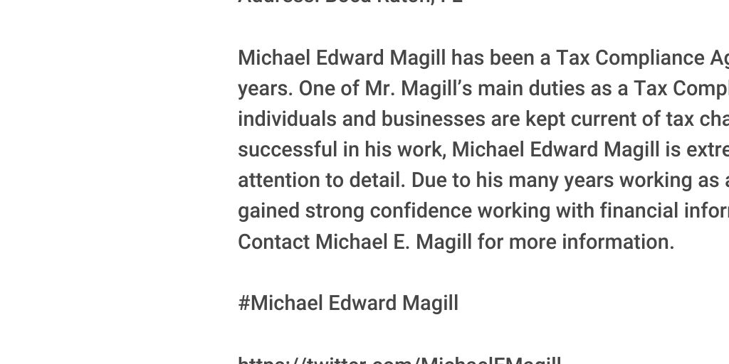 Michael Edward Magill by Michael Edward Magill - Infogram