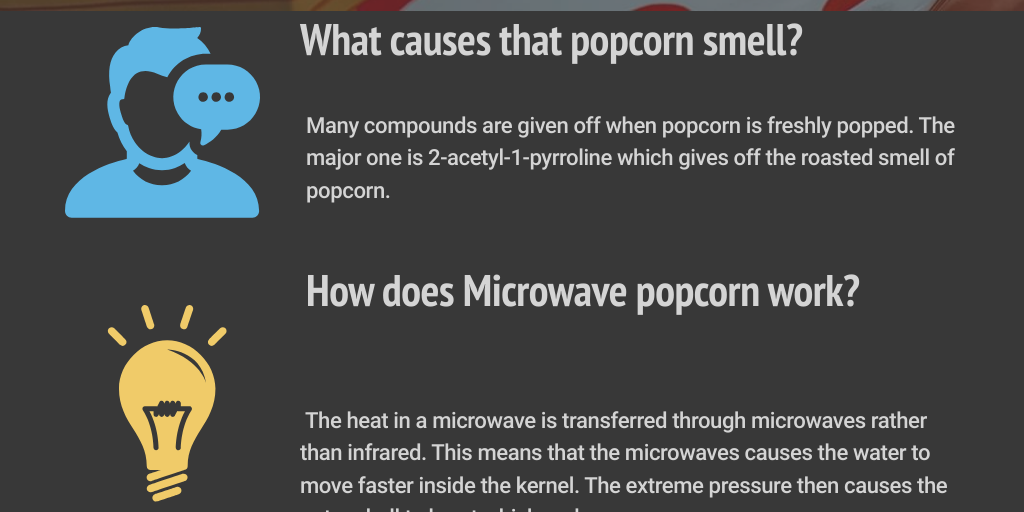 Chemistry of Popcorn Infographic - Infogram