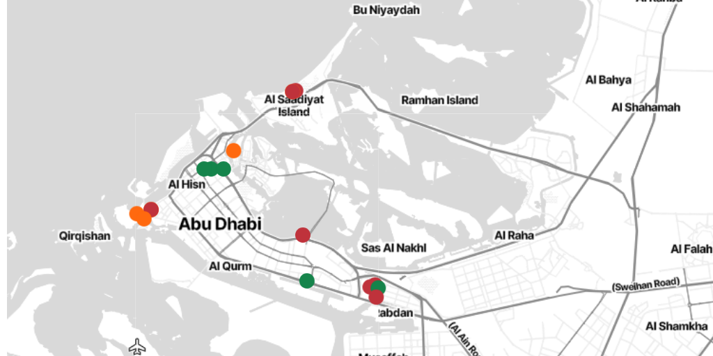 Abu Dhabi map - UAE by KAYAK - Infogram