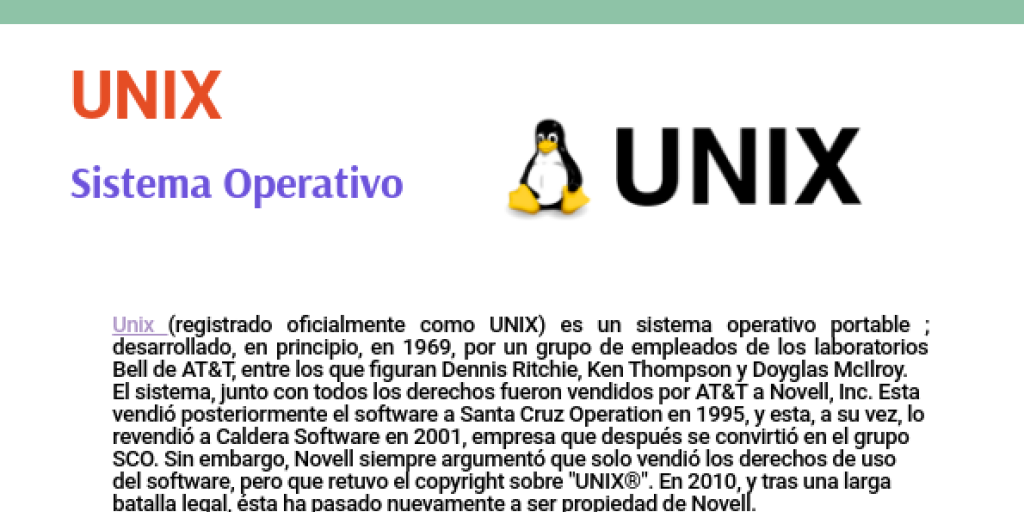 Unix sistema operativo - Infogram