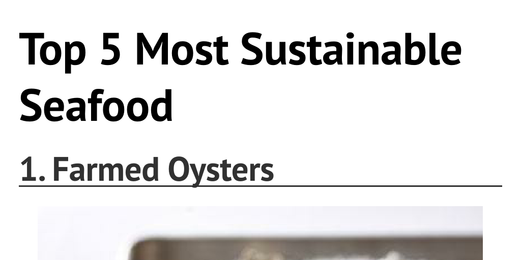 Top 5 Most Sustainable Seafood - Infogram