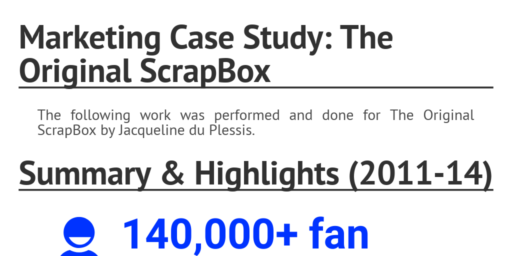 Marketing Case Study: The Original ScrapBox by Jacqueline du Plessis - Infogram