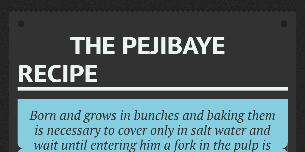 the pejibaye recipe by jazo191094 - Infogram