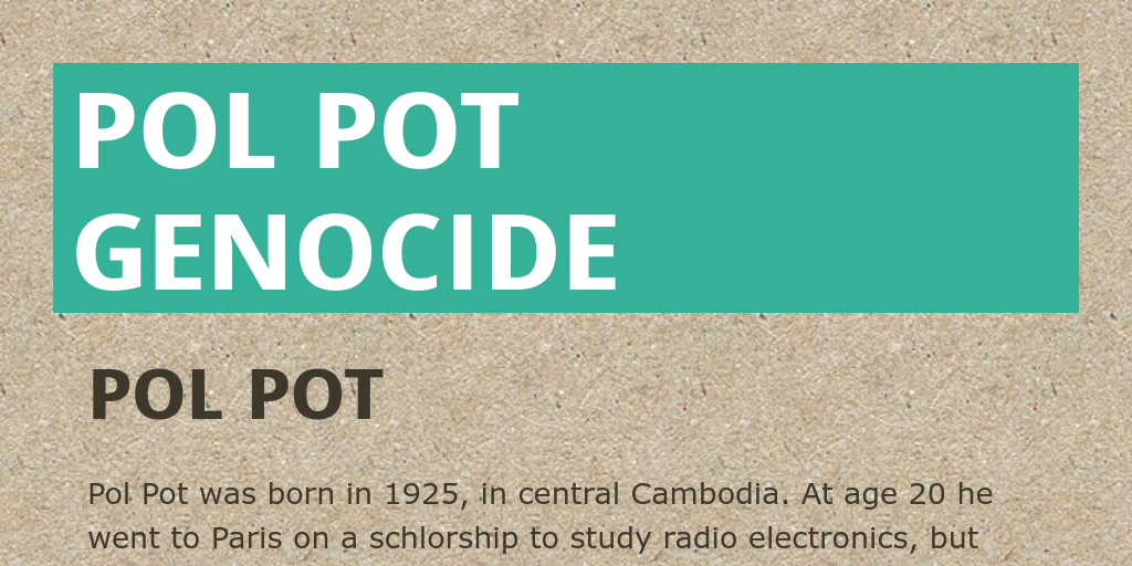 Pol pot genocide by jtwin - Infogram