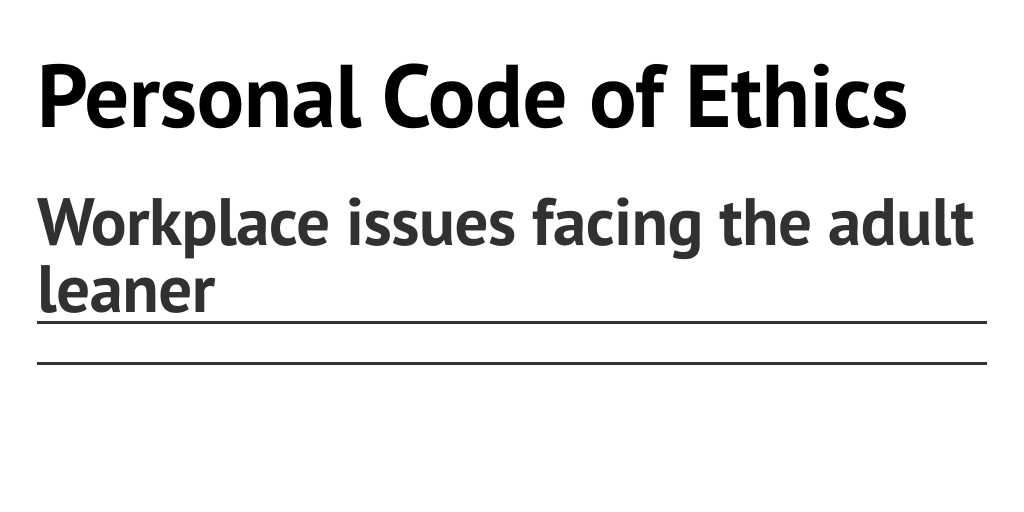 Personal Code of Ethics by mendybailey - Infogram