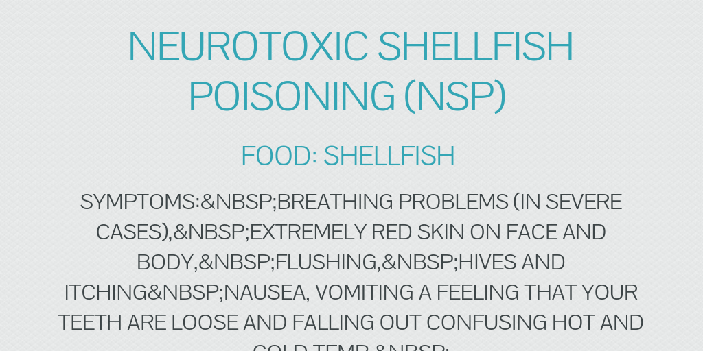 Neurotoxic shellfish poisoning (NSP) by msmith6 - Infogram