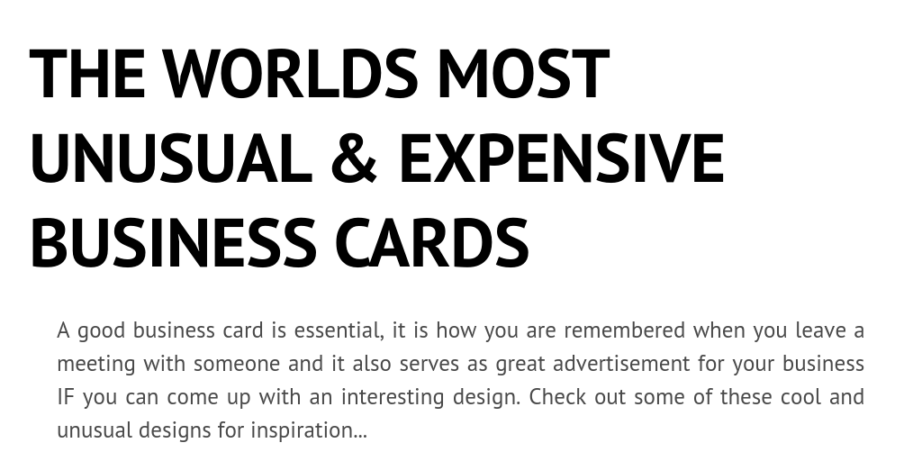 THE WORLDS MOST UNUSUAL & EXPENSIVE BUSINESS CARDS by sarahhewitt ...